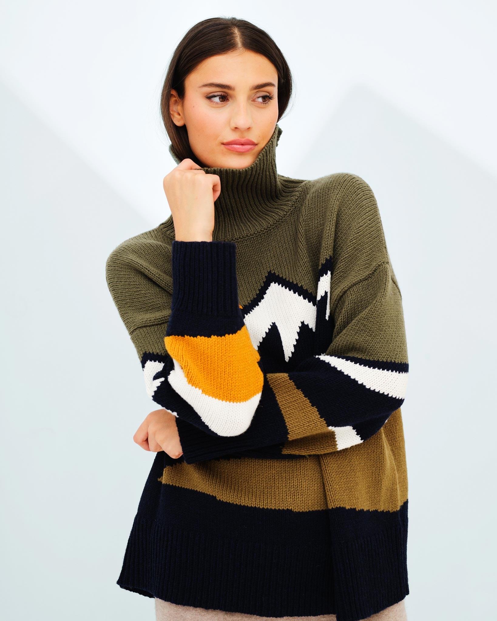 We Norwegians | Women's Snowmountain Sweater: Boldly Designed Knitwear